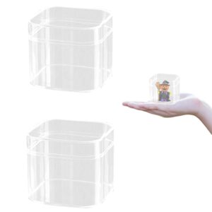 Small Acrylic Box Clear Display Box with Lid Multi-Purpose Box Jewelry Storage Boxes Organize Container Halloween Candy Box Wedding Party Favor Gift Boxes (2.2x 2.2x1.9 Inch)