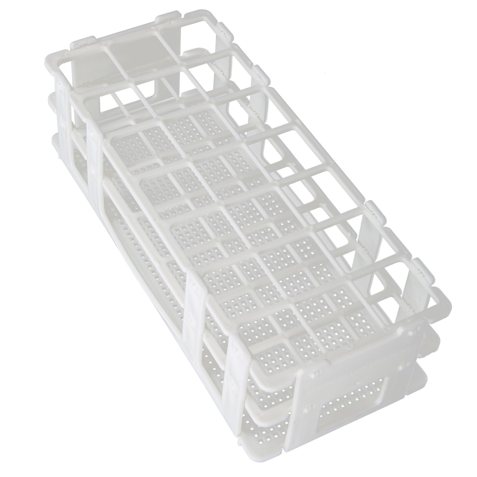 JUOPZKENN Plastic Test Tube Rack, 21 HolesPlastic Test Tube Rack Assembly Detachable Sampling Tube Holder Stand for Laboratory 30mm Test Tubes, White, Detachable