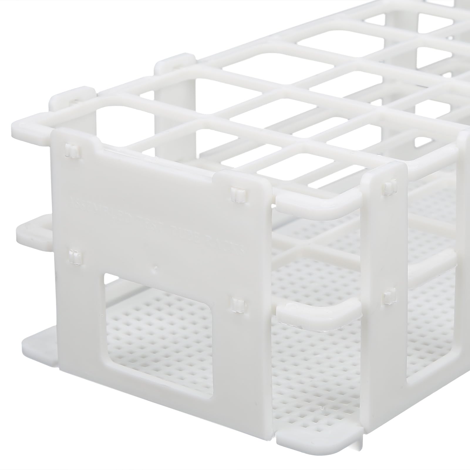 JUOPZKENN Plastic Test Tube Rack, 21 HolesPlastic Test Tube Rack Assembly Detachable Sampling Tube Holder Stand for Laboratory 30mm Test Tubes, White, Detachable