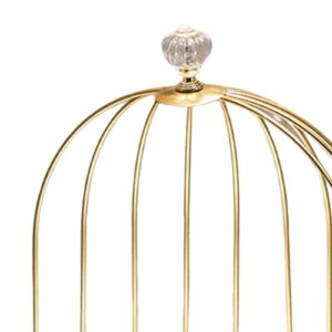 Milageto Cosmetics Iron Storage Rack Birds Cage Dresser Organizer Nordic Jewelry Perfume Lipstick Bathroom Makeup Holder Cake Stand for Bathroom, white gold 1 tier