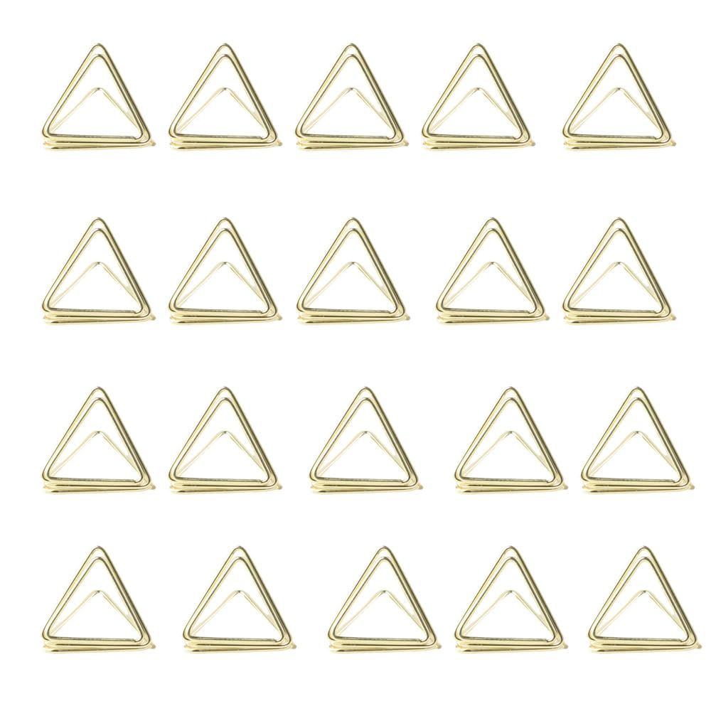 20 Pcs Place Card Holder Triangle Shape Name Cards Picture Holders Photo Picture Stand Table Number Clip Holder for Wedding, Party, Office