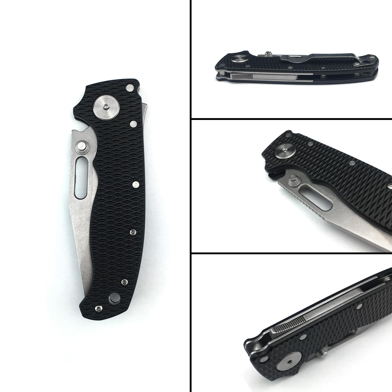 Thumb Assisted Opening Folding Pocket Knife, 2.9 inch 8Cr13MoV Steel Blade with Grivory Handle, Reversible Pocketclip Shark-Lock, Tactical Folding Knife for Everyday Carry Camping