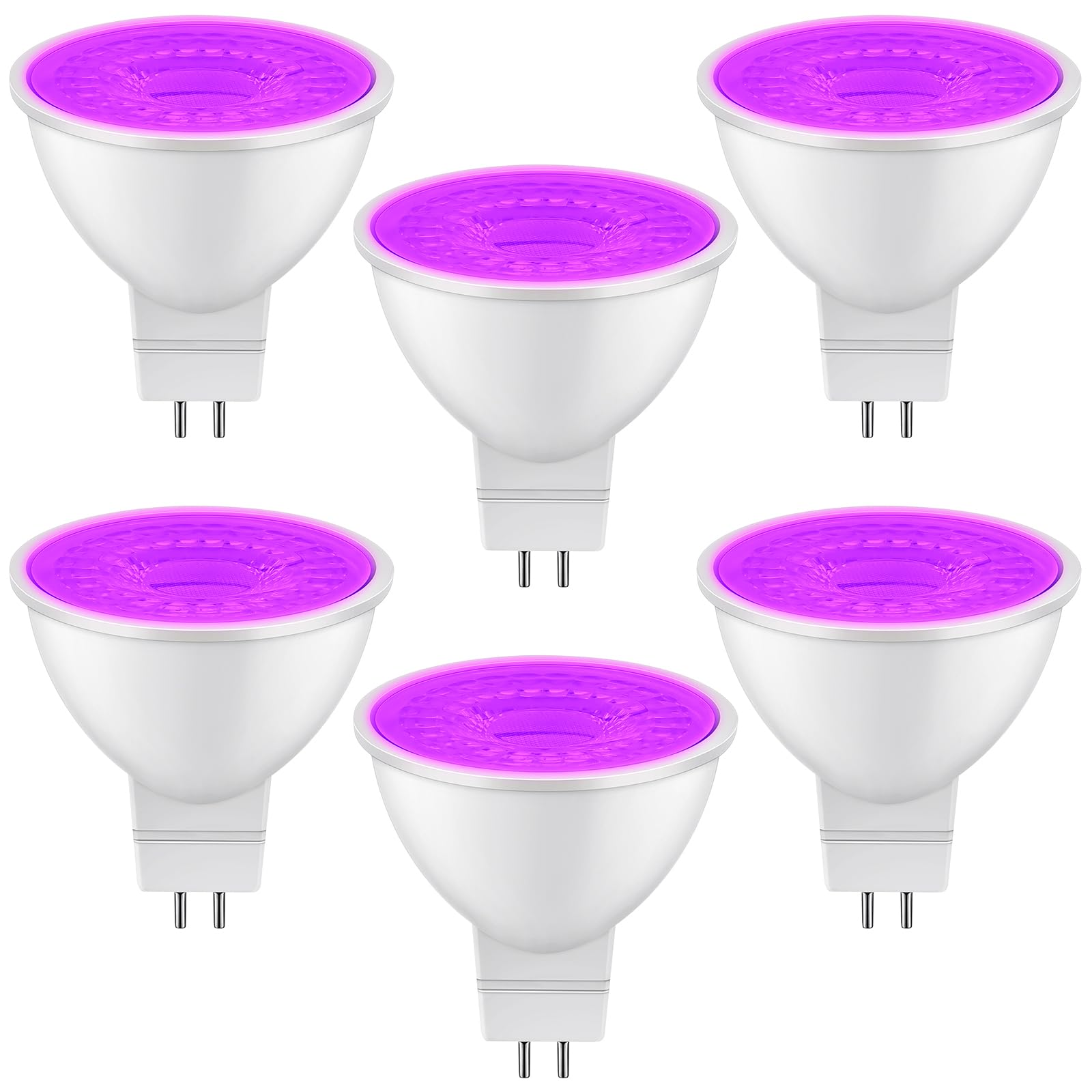 Lanties 6 Pieces Halloween MR16 LED Bulb 12V 6W Light Bulbs for Christmas Holiday Party Decoration Outdoor Landscape Lighting Party(Purple)