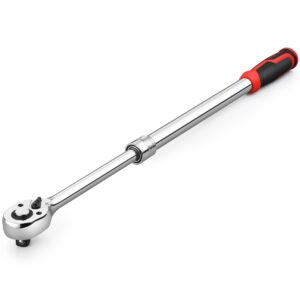 maxpower 1/2-inch drive extendable ratchet wrench, 1/2 inch drive ratchet socket wrench, quick release 72-tooth reversible ratcheting feature(17 1/8" - 22 5/8" length)