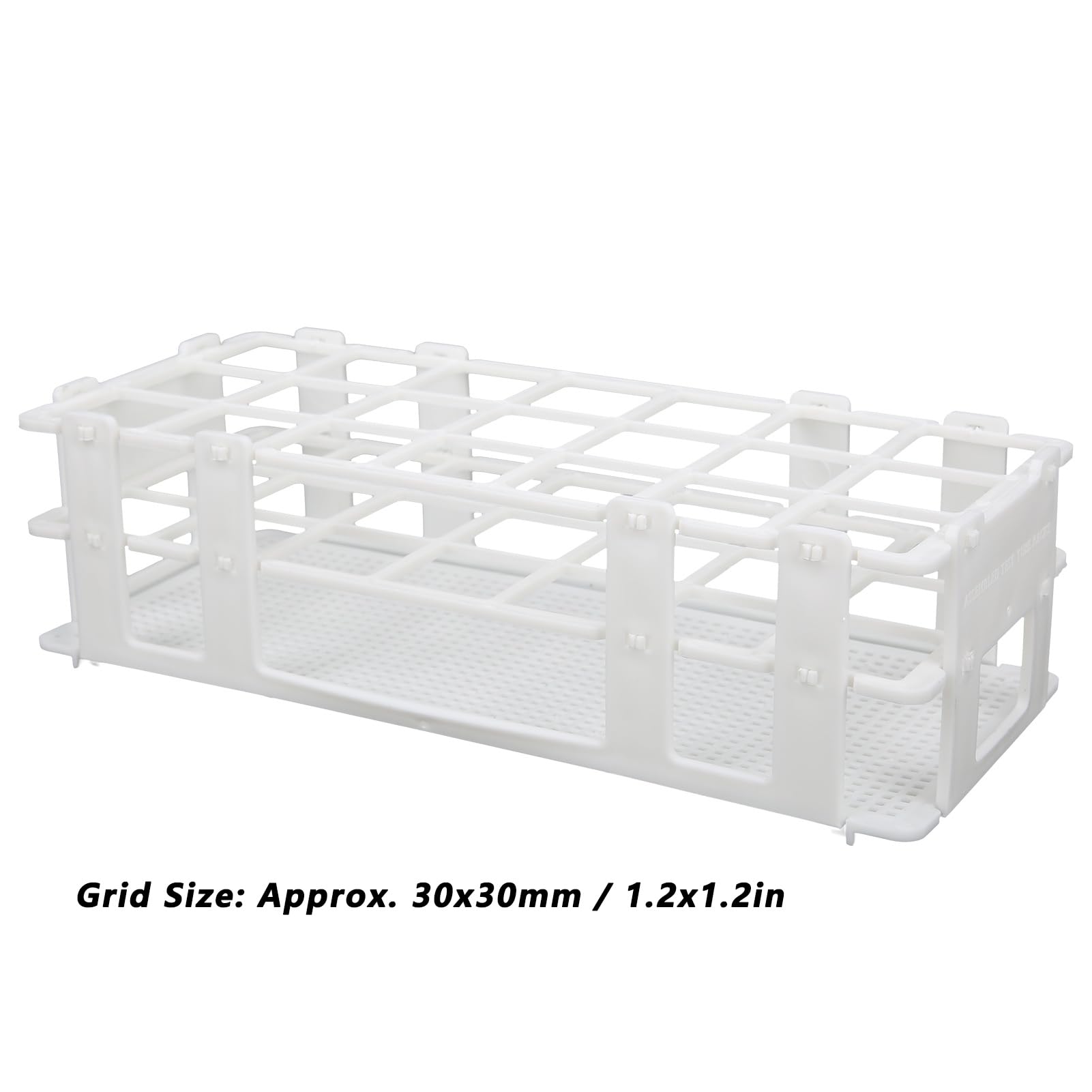 JUOPZKENN Plastic Test Tube Rack, 21 HolesPlastic Test Tube Rack Assembly Detachable Sampling Tube Holder Stand for Laboratory 30mm Test Tubes, White, Detachable