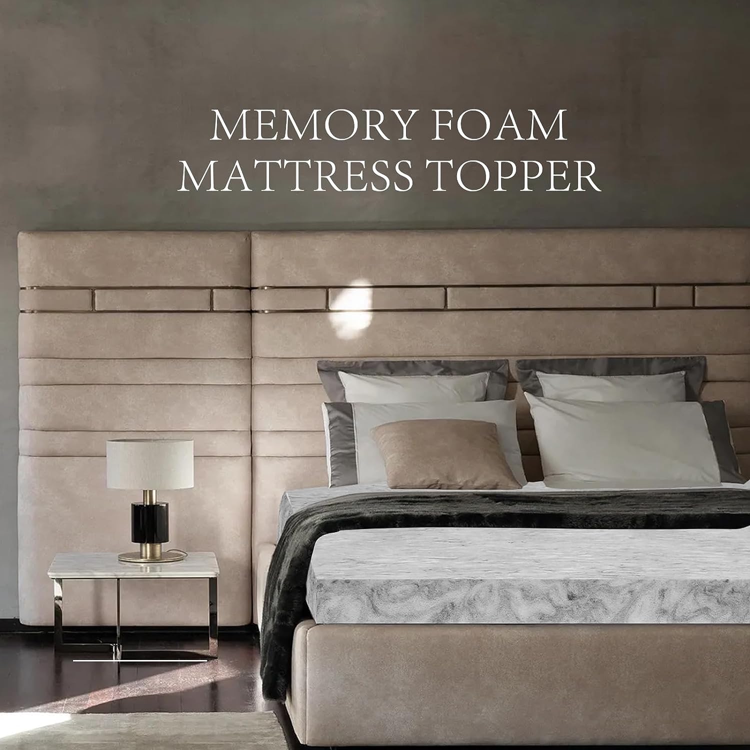 BedsPick Memory Foam Mattress Topper Queen 2 Inch, Foam Mattress Pad, Super Soft Queen Size Bed Toppers with Ventilation Holes