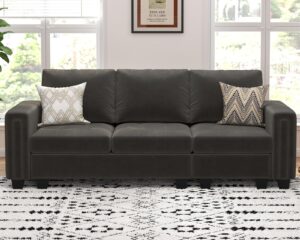 belffin velvet modular sofa couch 3 seater sofa couch for living room grey