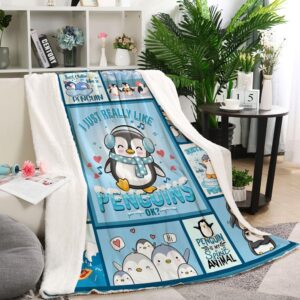 peakman Penguin Gifts Blanket,Penguin Blanket Throw,Penguin Gifts for Women Men Kids,Penguin Lover Gifts,Penguin Gifts for Penguin Lovers,Warm Soft Cozy Plush Penguin Blanket for Bed Couch 50"x 60"