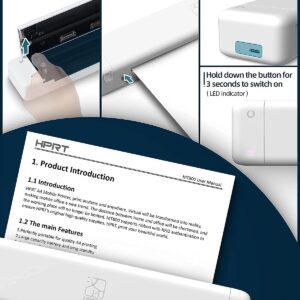 HPRT Wireless Bluetooth Small Printer MT800, Compatible with Andriod& iOS, Laptop, Computers PC,Support 8.5" X 11" US Letter & A4 Size Paper