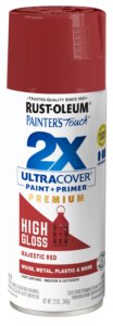 painter's touch 2x ultra cover rust-oleum 372272 spray paint, 12 oz, majestic red