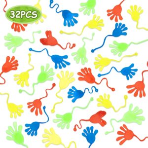 maqihan 32pcs sticky hands - sticky fingers, hand squishy toy, halloween toys, for birthday party favors, best birthday party favors.