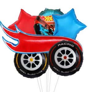 6 pcs hot car themed balloons/hot race car birthday party supplies baby shower party decorations