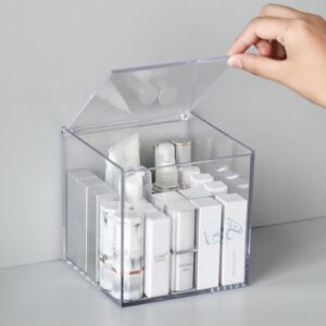 KissYou Acrylic Storage Box Coffee Pod Holder Organizers Accessories Anti Dust Durable Clear Acrylic Box for House and Office Use, Transparent Box with Lid