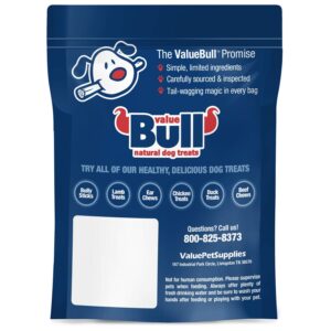 ValueBull Beef Jerky Gullet Sticks for Dogs, 1 Pound - Premium Dog Taffy Chews, Healthy Joint Glucosamine Jerky, Puppy Teething Treat, Beef Esophagus Dog Treats, Chondroitin Joint Support