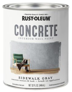 rust-oleum 379908 concrete interior wall paint, quart, sidewalk, 0.25 gallon (pack of 1)