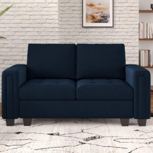 Belffin Velvet Modular Loveseat Sofa Couch 2 Seater Sofa Love Seats for Small Space Blue