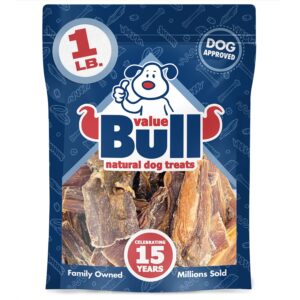 valuebull beef jerky gullet sticks for dogs, 1 pound - premium dog taffy chews, healthy joint glucosamine jerky, puppy teething treat, beef esophagus dog treats, chondroitin joint support