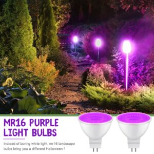 Lanties 6 Pieces Halloween MR16 LED Bulb 12V 6W Light Bulbs for Christmas Holiday Party Decoration Outdoor Landscape Lighting Party(Purple)