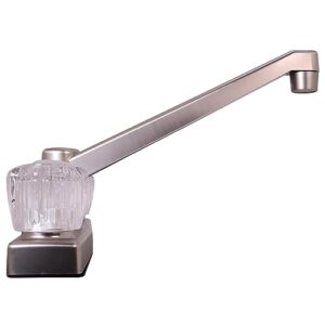 Westbrass NM2K-07 8" 2-Handle Acrylic Non-Metallic Kitchen Faucet, Satin Nickel