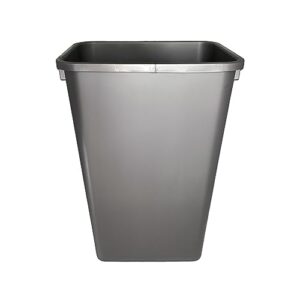 yogui home living plastic trash can - indoor garbage bin for kitchen, home, office and commercial use - large waste disposal tub, plastic waste container- (12-gallon) (50 quart - 1 pack, grey)