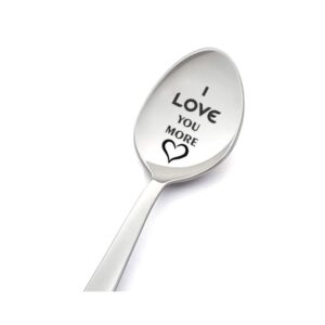 i love you more spoon gifts for him her anniversary christmas gift for boyfriend girlfriend romantic valentine's day gifts for wife husband couples 8 inch coffee spoon