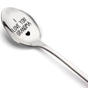 Grandma Gift Spoon from Grandchildren Grandkids I Love You Grandma Spoons for Grandma Grandmother Christmas Mother's Day Gift Tea Coffee Lover Gifts for Grandma Grandmother