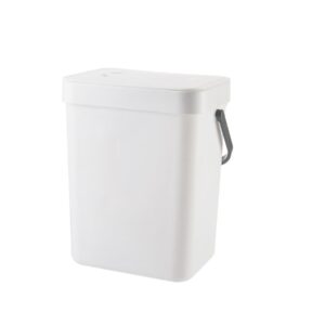 zoofen 3l hanging small trash cans with lid 0.8 gallon mini countertop compost bins plastic food waste bins with handle for kitchen, bathroom, rv