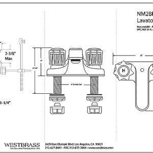 Westbrass NM2BP-62 4" 2-Handle Acrylic Non-Metallic Centerset Lavatory Faucet with Pop-Up Drain, Matte Black