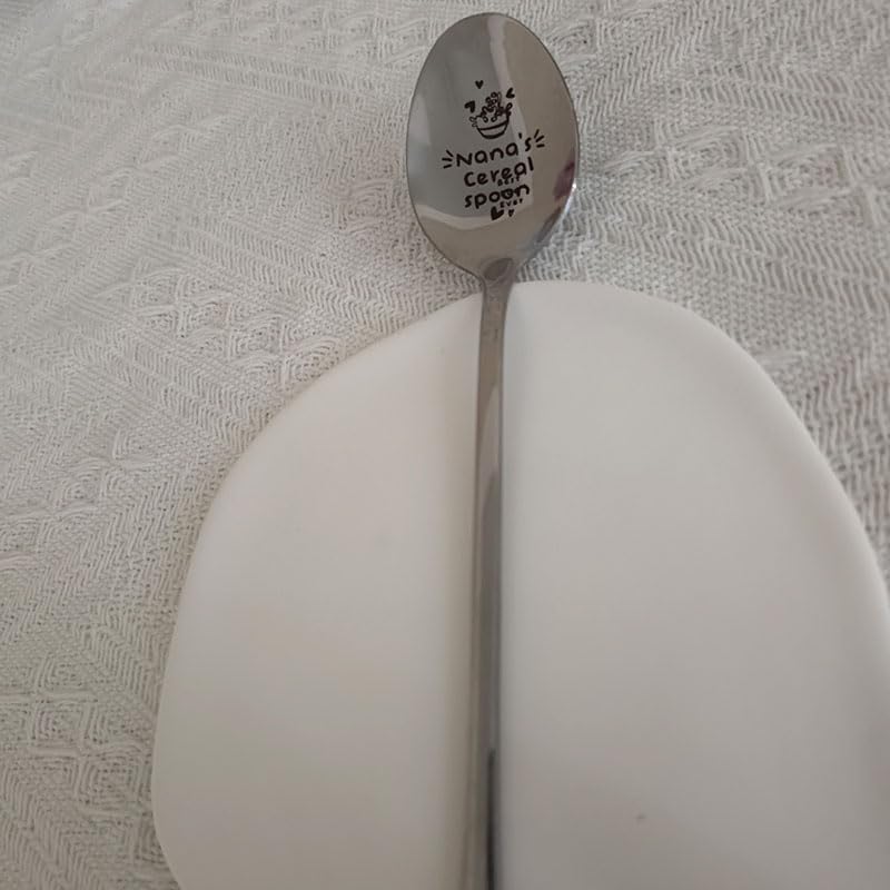 Gift for Nana from Granddaughter Grandson Funny Nana's Cereal Spoon for Grandma Nana Cereal Lover Gifts Spoons for Nana Grandmother Christmas Gifts Stainless Steel Spoons