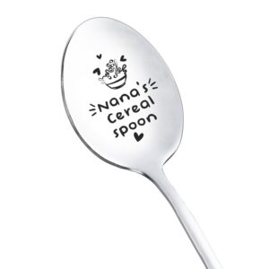 gift for nana from granddaughter grandson funny nana's cereal spoon for grandma nana cereal lover gifts spoons for nana grandmother christmas gifts stainless steel spoons