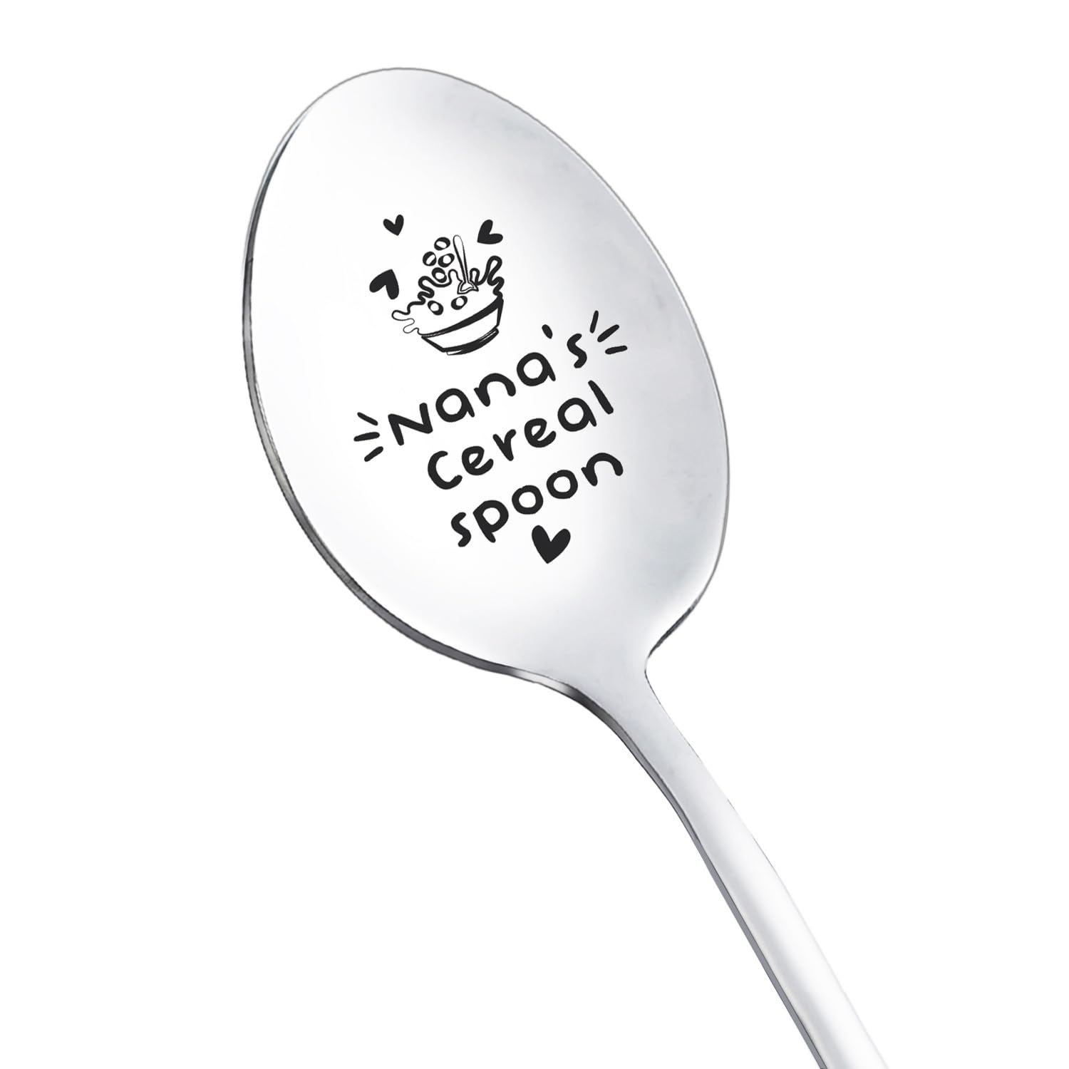 Gift for Nana from Granddaughter Grandson Funny Nana's Cereal Spoon for Grandma Nana Cereal Lover Gifts Spoons for Nana Grandmother Christmas Gifts Stainless Steel Spoons