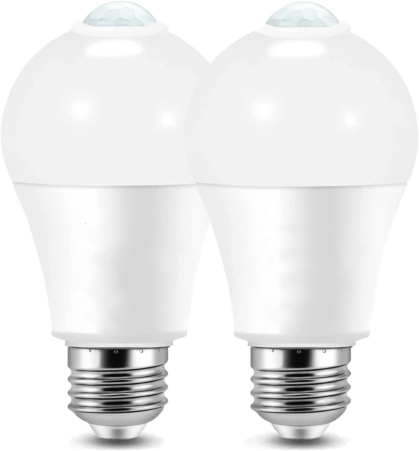 Motion Sensor Light Bulbs, 9W (60W Equivalent) A19 E26 5000K, Motion Detector Auto Activated Dusk to Dawn Security Bulbs, Outdoor/Indoor for Porch Garage Basement Hallway Closet (Daylight 2 Pack)