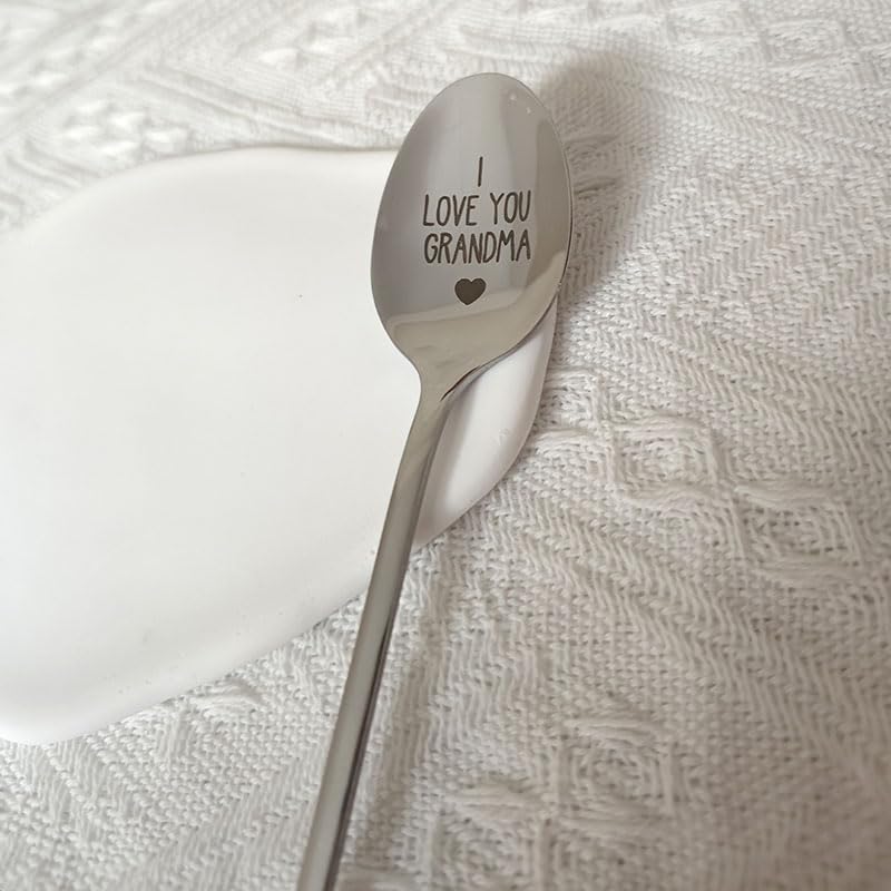 Grandma Gift Spoon from Grandchildren Grandkids I Love You Grandma Spoons for Grandma Grandmother Christmas Mother's Day Gift Tea Coffee Lover Gifts for Grandma Grandmother