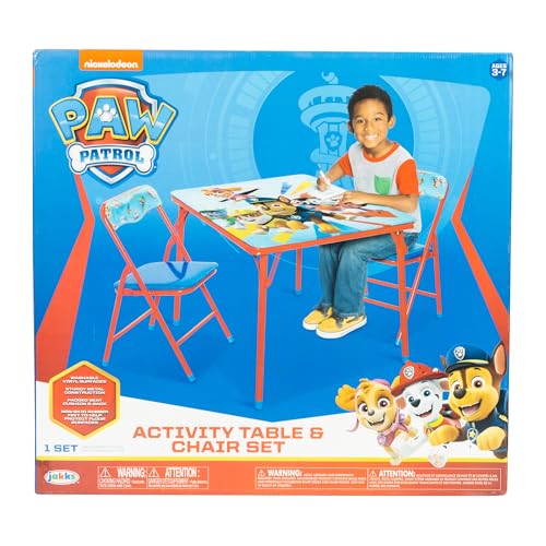 Paw Patrol Kids Table & Chairs Set for Kid and Toddler 36 Months Up to 7 Years, Includes: 1 Table (24" L x 24" W x 20" H), 2 Chairs (13" L x 13.5" W x 21" H) Weight Limit: 70 lb