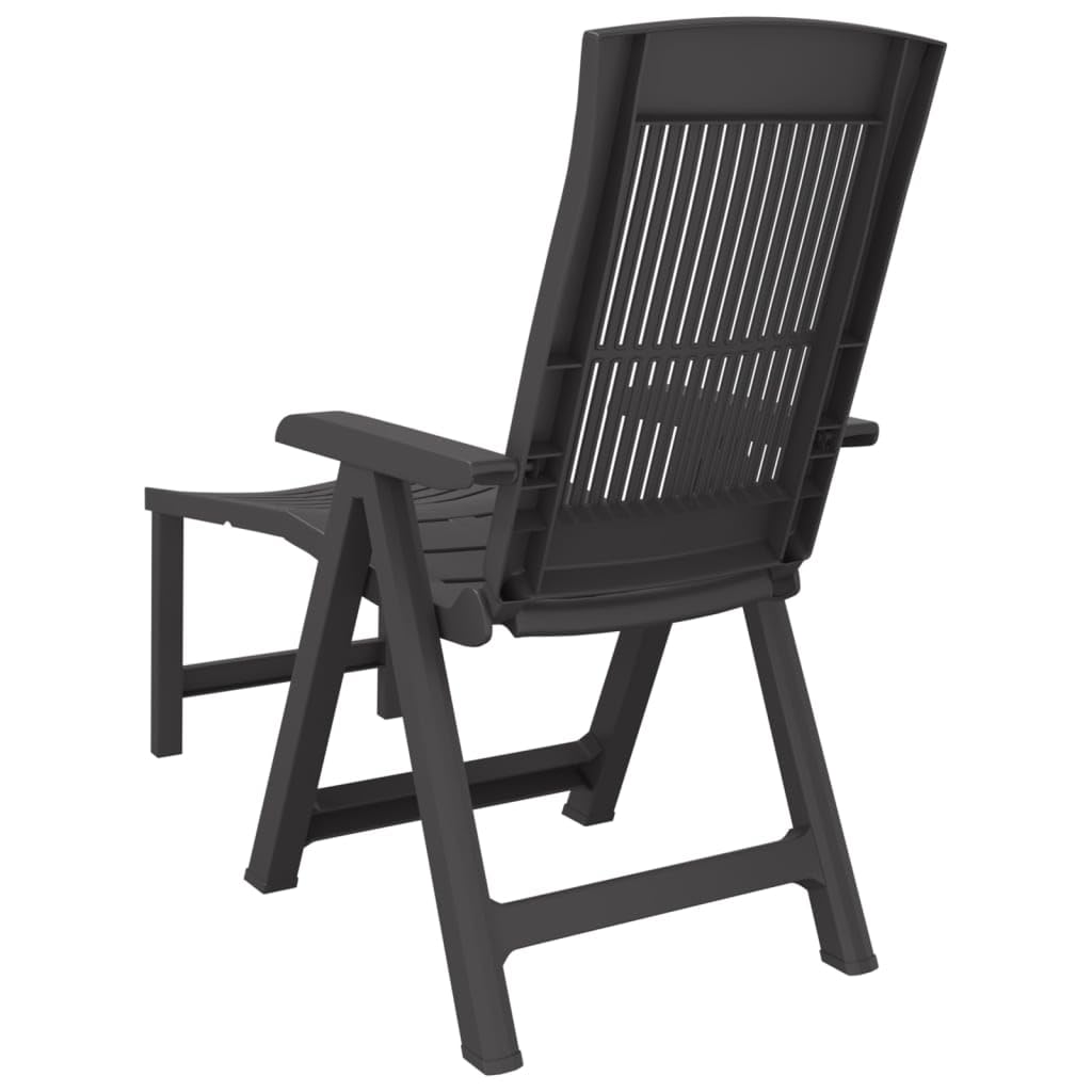 vidaXL Sun Lounger in Anthracite Plastic - Durable Outdoor Furniture with Adjustable Backrest and Foldable Design - Weather-Resistant & Easy to Store