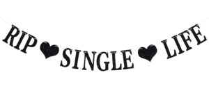 rip single life banner, bride or groom to be, from miss to mrs, tomorrow we do, glittery funny rude bachelorette party decorations supplies