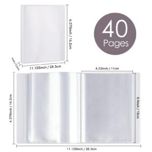 40 Pages A6 Clear Stamps Storage Embossing Folder Storage Photo Storage Album Seal Bags Storage Keeper Cards Folder Storage Bag for DIY Scrapbooking Arts Crafts Collecting Bags