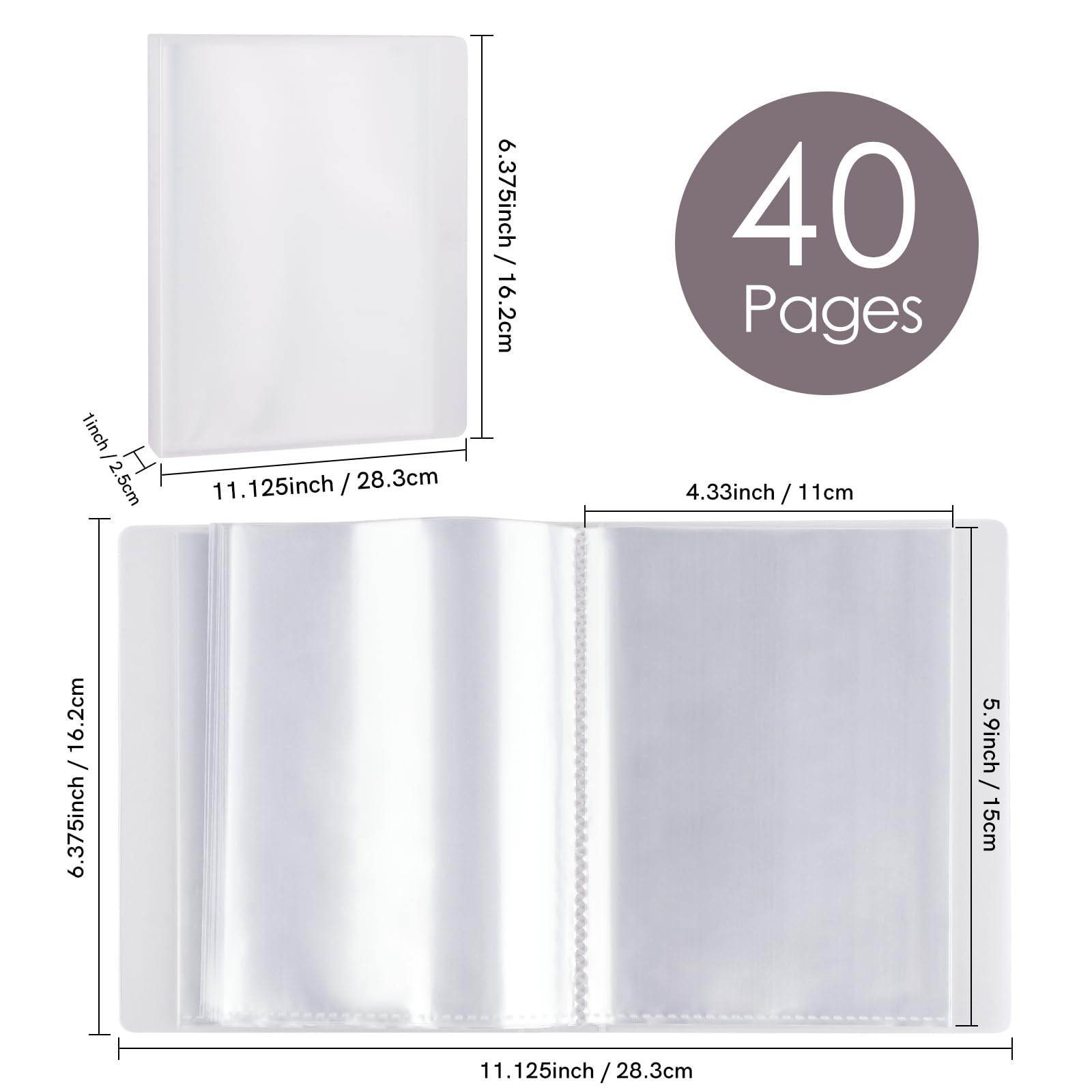 40 Pages A6 Clear Stamps Storage Embossing Folder Storage Photo Storage Album Seal Bags Storage Keeper Cards Folder Storage Bag for DIY Scrapbooking Arts Crafts Collecting Bags