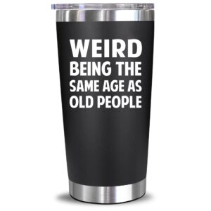 NewEleven Christmas Gifts For Men, Women - Funny Gag Gifts Ideas For Dad, Mom, Grandpa, Grandma, Husband, Wife, Uncle, Him - 40th 50th 60th 70th 80th Birthday Gifts For Men Women – 20 Oz Tumbler