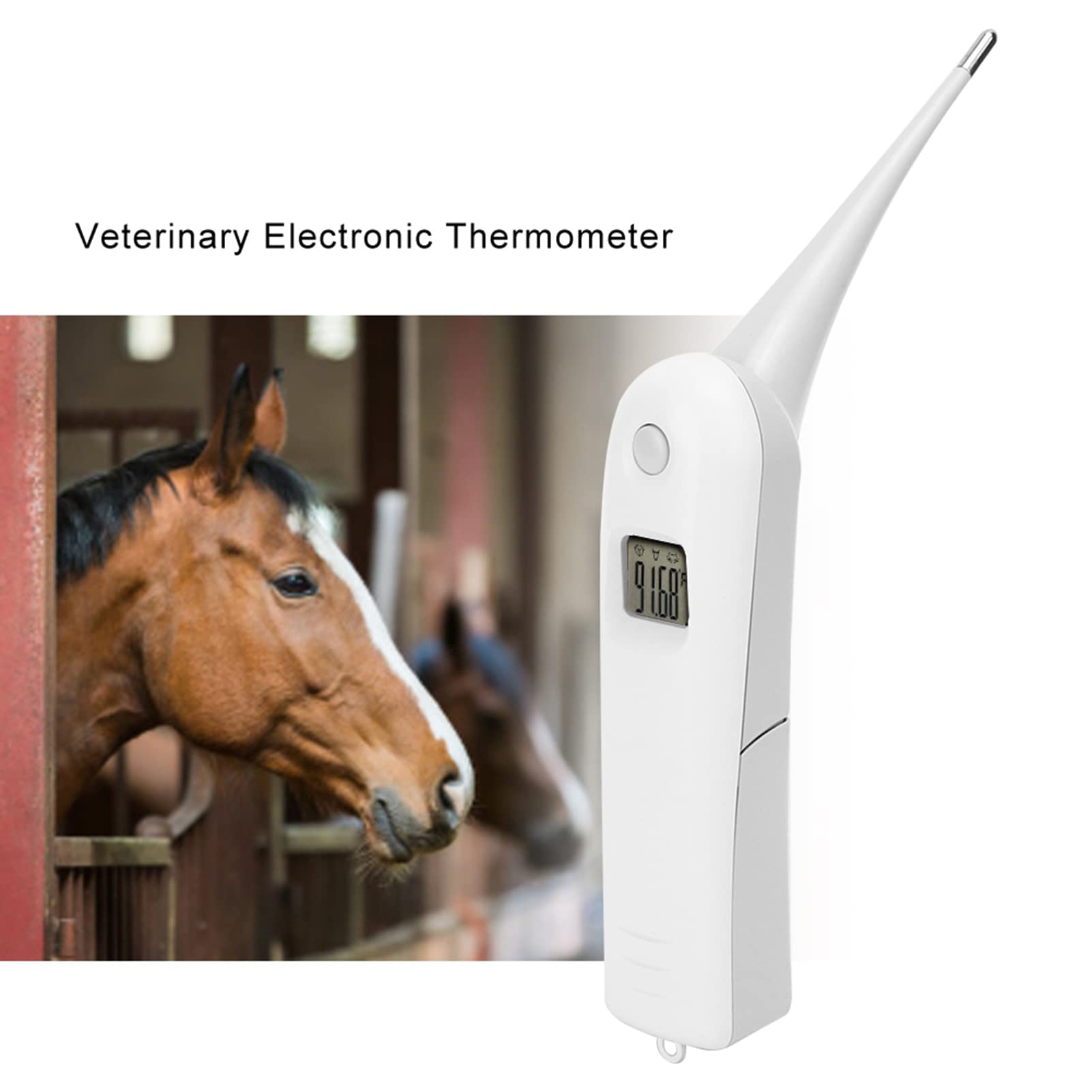 Pet Thermometer, Veterinary Electronic Pigs Cattle Sheep Dog Digital Aquarium Animal Accurate Temperature Readings with Waterproof Flexible Round Tip for Dogs Horse Cats Pigs Sheep Livestock