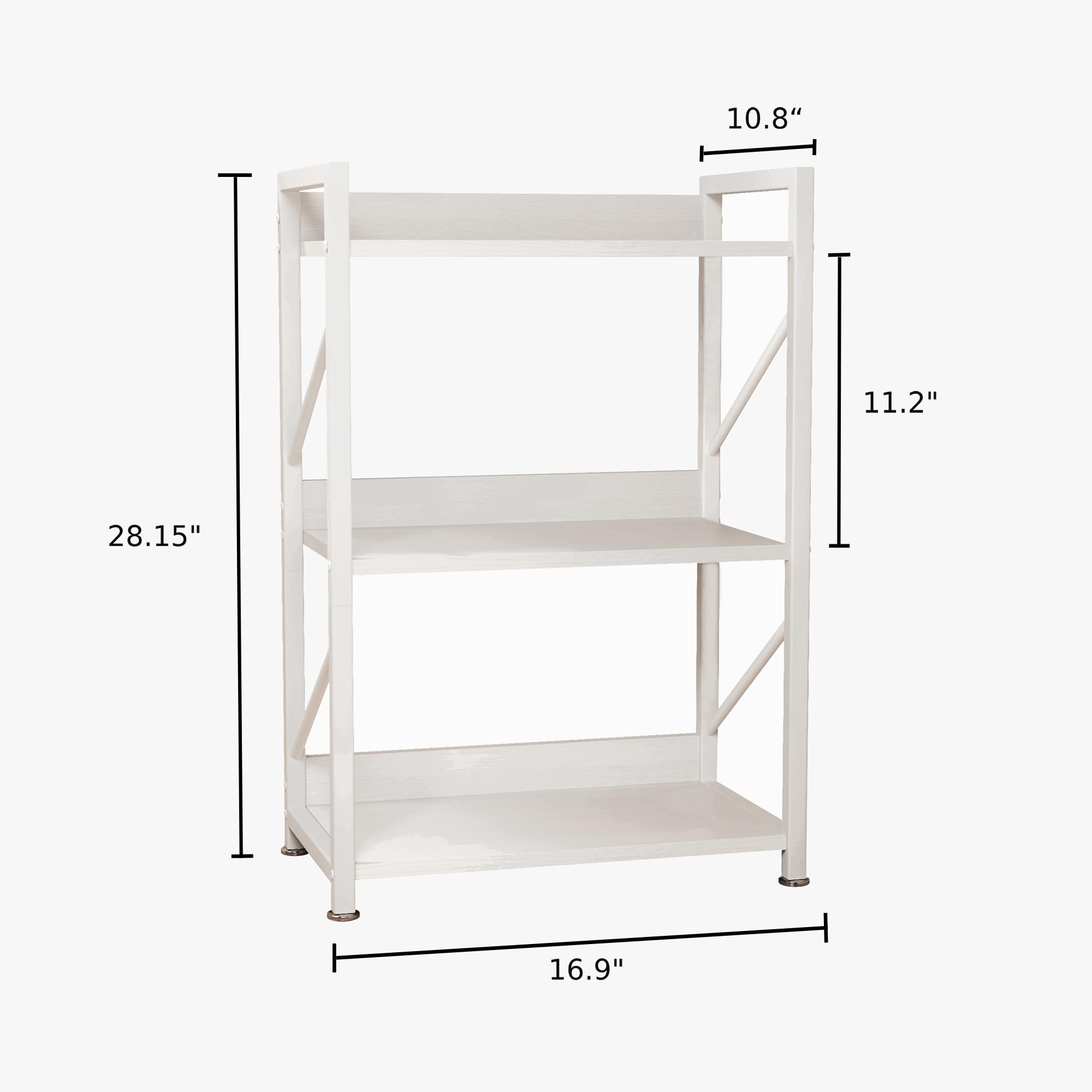 FUTRWORE Small Bookshelf for Small Spaces,Modern 3 Tier Bookcase Night Stand, Narrow Book Shelf Organizer, Small Shelf Open Display Rack for Bedroom, Living Room, Home Office(White)