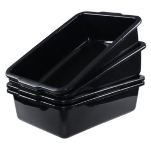 sadstory black plastic commercial bus tub, 35 l plastic large bus box, 4 packs