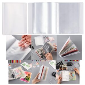 40 pages a6 clear stamps storage embossing folder storage photo storage album seal bags storage keeper cards folder storage bag for diy scrapbooking arts crafts collecting bags