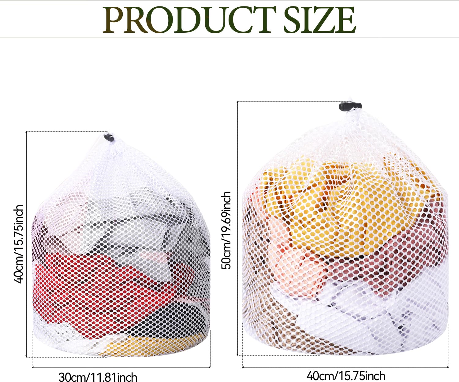 2 Packs Laundry Mesh Bags, Drawstring Net Laundry Bag for Washing Machine, Mesh Wash Bags Laundry Bags, Heavy Duty Dirty Clothes Washing Machine Bag, Travel Washing Bag for Cloths Blouse, Underwear