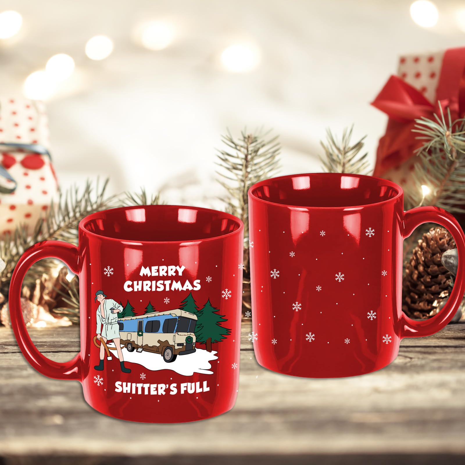 Arsemica National Lampoons Christmas Vacation Merchandise Gifts, Funny Christmas Coffee Mug, 11oz Christmas Vacation Drinking Cup Holiday Party Decor, Novelty White Elephant Gifts Stocking Stuffer