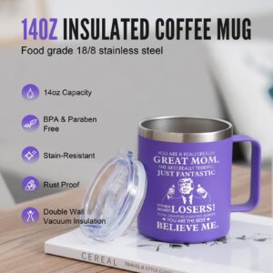 NOWWISH Christmas Gifts for Mom, Women, Wife - Gifts for Mom from Daughter, Son - Birthday Gifts for Mom, Mother - Mom Birthday Gifts - Mom Christmas Gifts - 14 Oz Mug, Purple