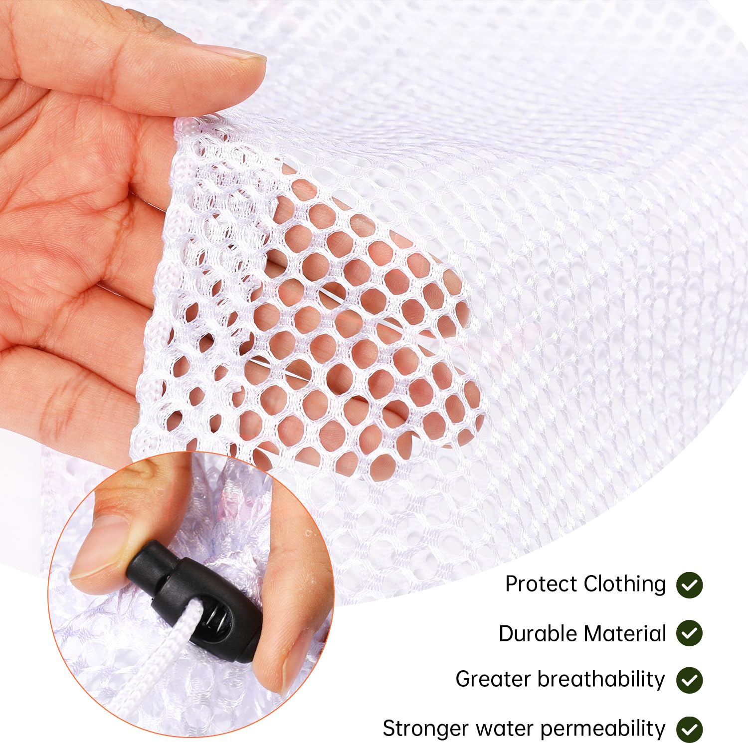 2 Packs Laundry Mesh Bags, Drawstring Net Laundry Bag for Washing Machine, Mesh Wash Bags Laundry Bags, Heavy Duty Dirty Clothes Washing Machine Bag, Travel Washing Bag for Cloths Blouse, Underwear