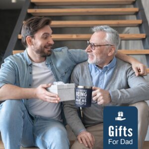 NOWWISH Christmas Gifts for Men - Men Coffee Mug - Funny Birthday Fathers Day White Elephant Gifts for Men Old People Him Husband, Grandpa, Dad, Father (14oz, Navy Blue)