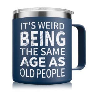 nowwish christmas gifts for men - men coffee mug - funny birthday fathers day white elephant gifts for men old people him husband, grandpa, dad, father (14oz, navy blue)