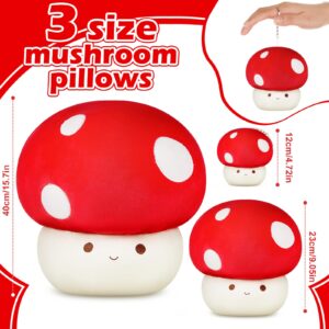 Shappy 3 Pcs Plush Mushroom Pillow Set 15.7" 9" 4.7" Cute Mushroom Stuffed Animal Mushroom Plushie Mushroom Plush Room Decor Gift for Christmas Birthday Bedroom Decor